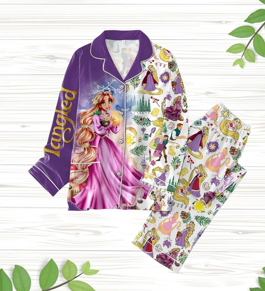 Disney Rapunzel Xmas Pajamas, Disney Tangled Women Pajamas, Disney ...