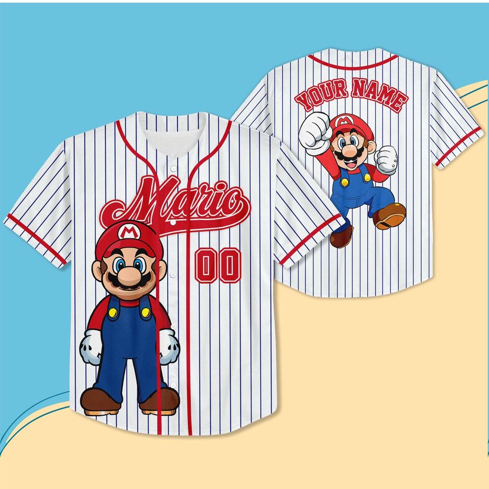 Super Mario Baseball Shirt, Cute Birthday Gift, Mario Bros Matching ...