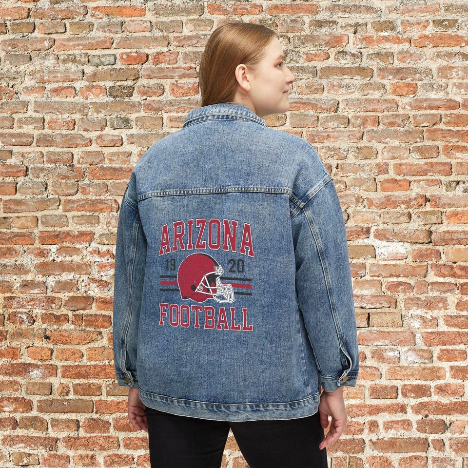Arizonna Womens Denim Jean Jacket, Vintage Varsity Football Coat, Bird ...