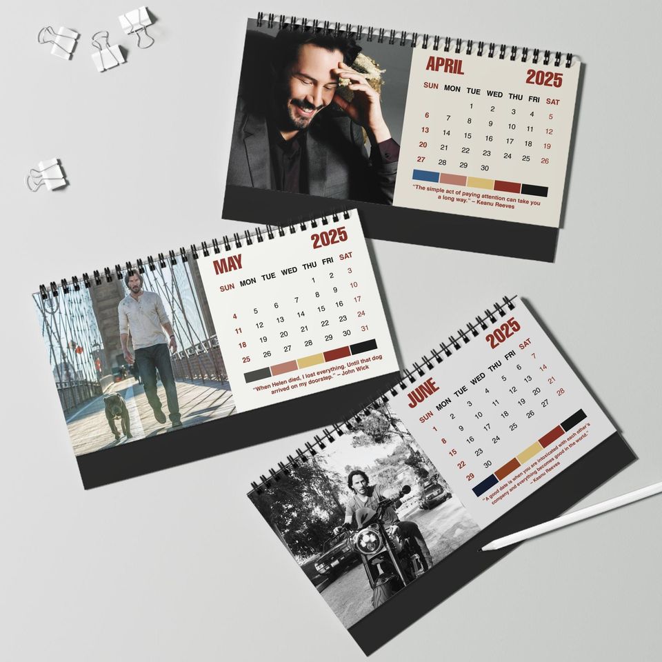 2025 Keanu Reeves Desk Calendar | 2025 Desk Calendar | Keanu Reeves ...
