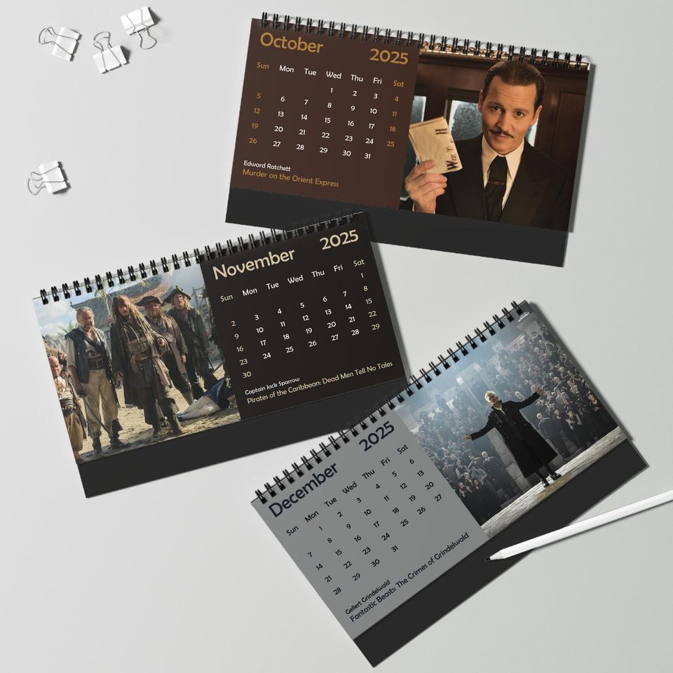 2025 Johnny Depp Desk Calendar | 2025 Desk Calendar | Johnny Depp ...