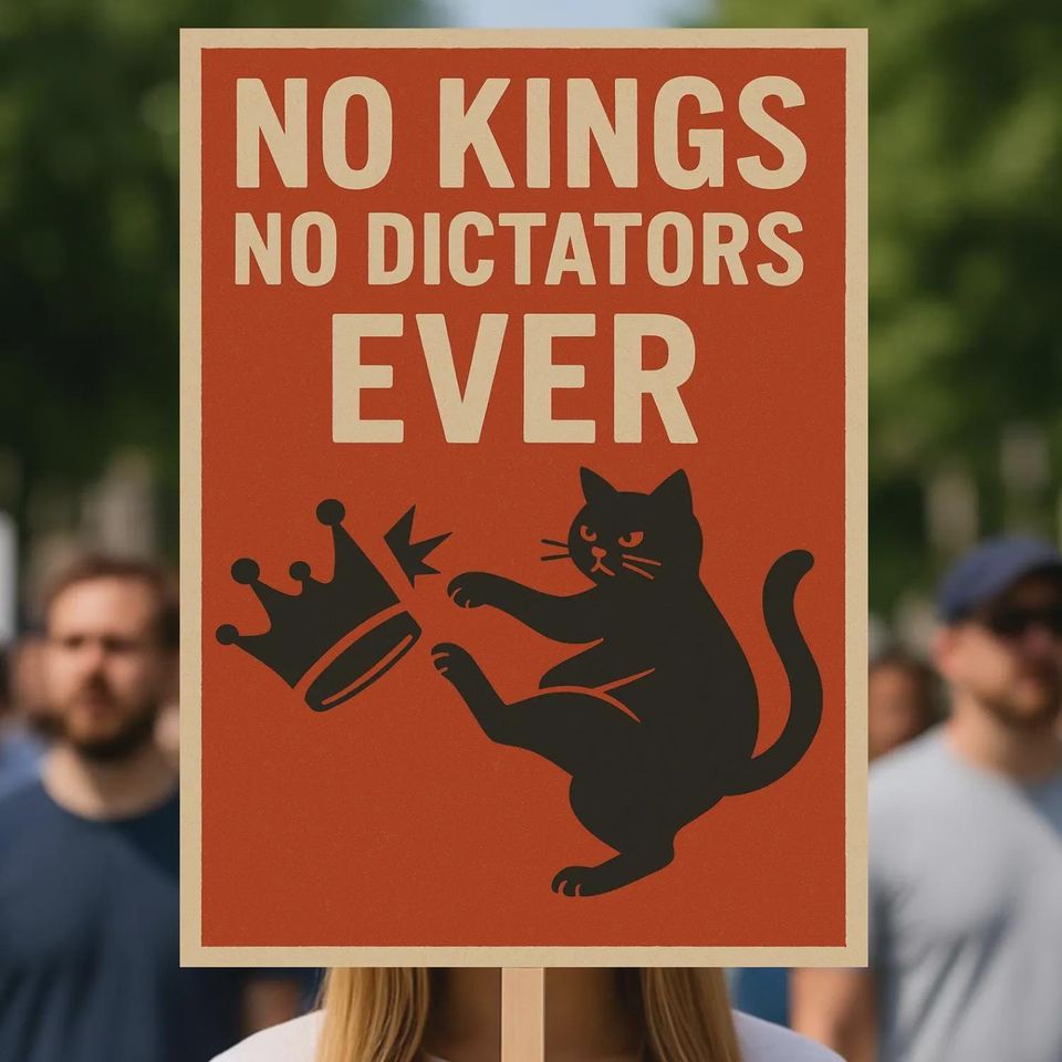 No Kings Protest Signs Pack, No Kings, Only Cats, Anti-Trump Rally ...