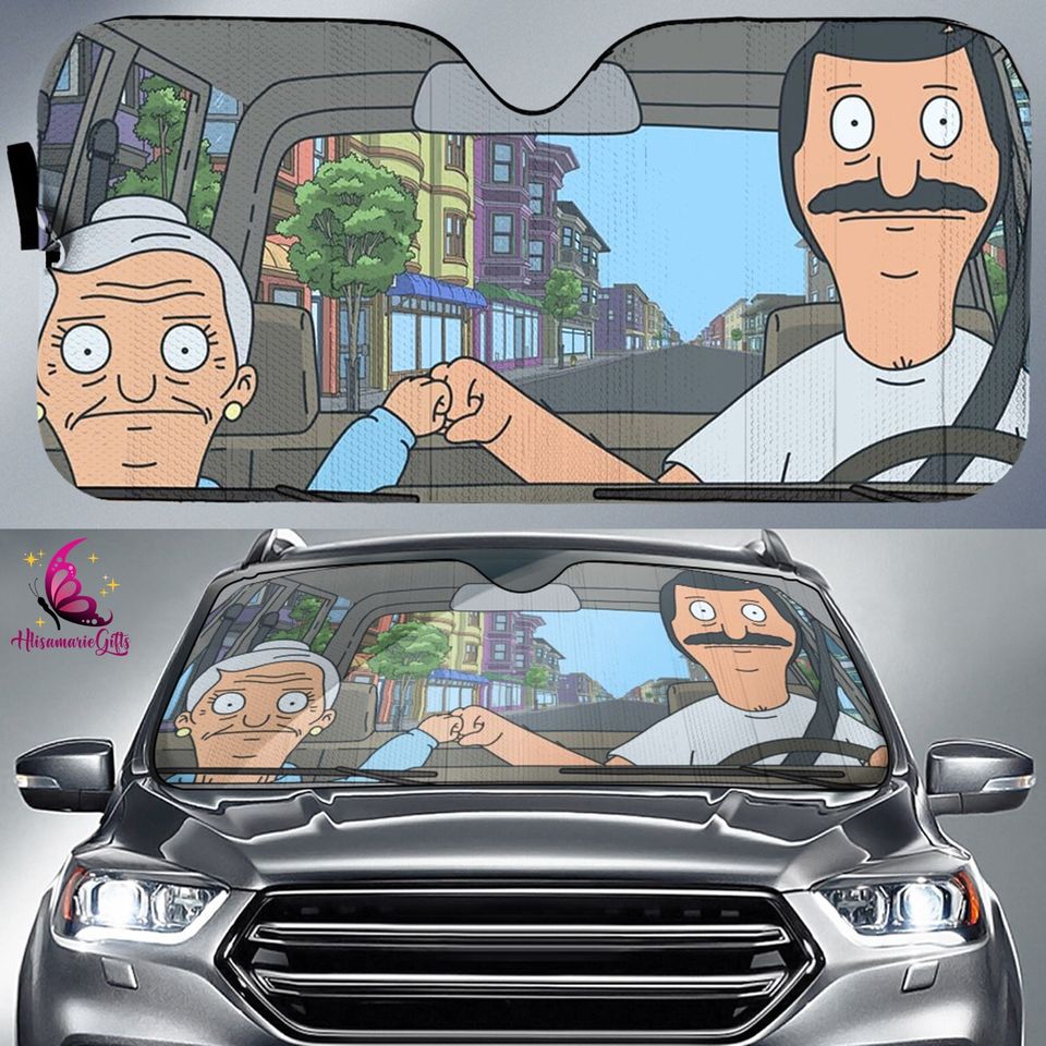 Bob S Burgers Cartoon Car Sunshade Bob Belcher Edith Cranwinkle Bobby
