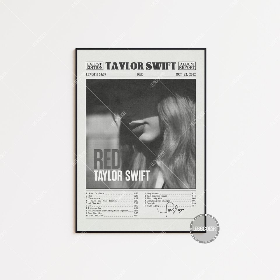 Taylor Retro Newspaper Print, Red Poster, Taylor | ID 23638859 by ...