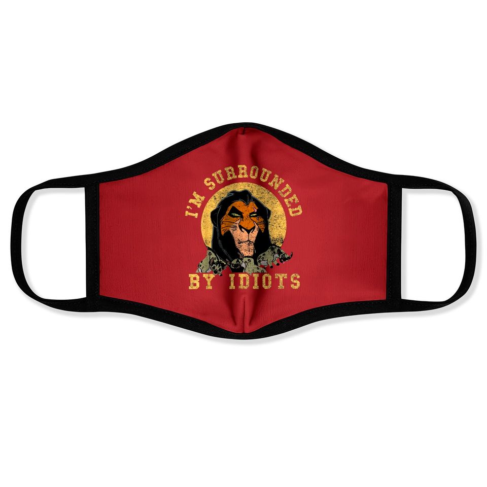 Disney The Lion King Scar Surrounded By Idiots Block Text Face Masks ...