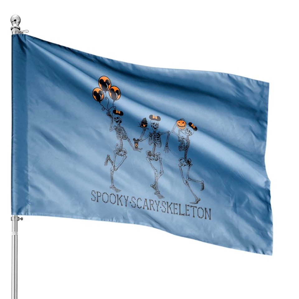 Disney Spooky Scary Skeleton House Flag, Skeleton Mickey House Flags ...