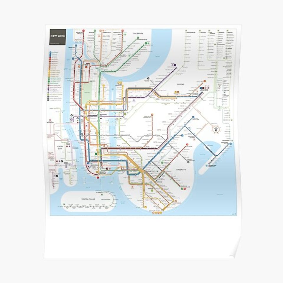 New York City subway map Premium Matte Vertical Poster | ID 12609818 by ...
