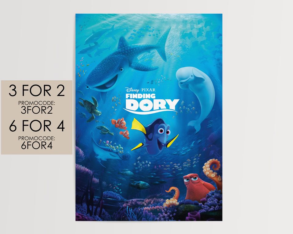 Finding Dory 2016 Poster - Disney Pixar Movie Poster Art Film Print ...