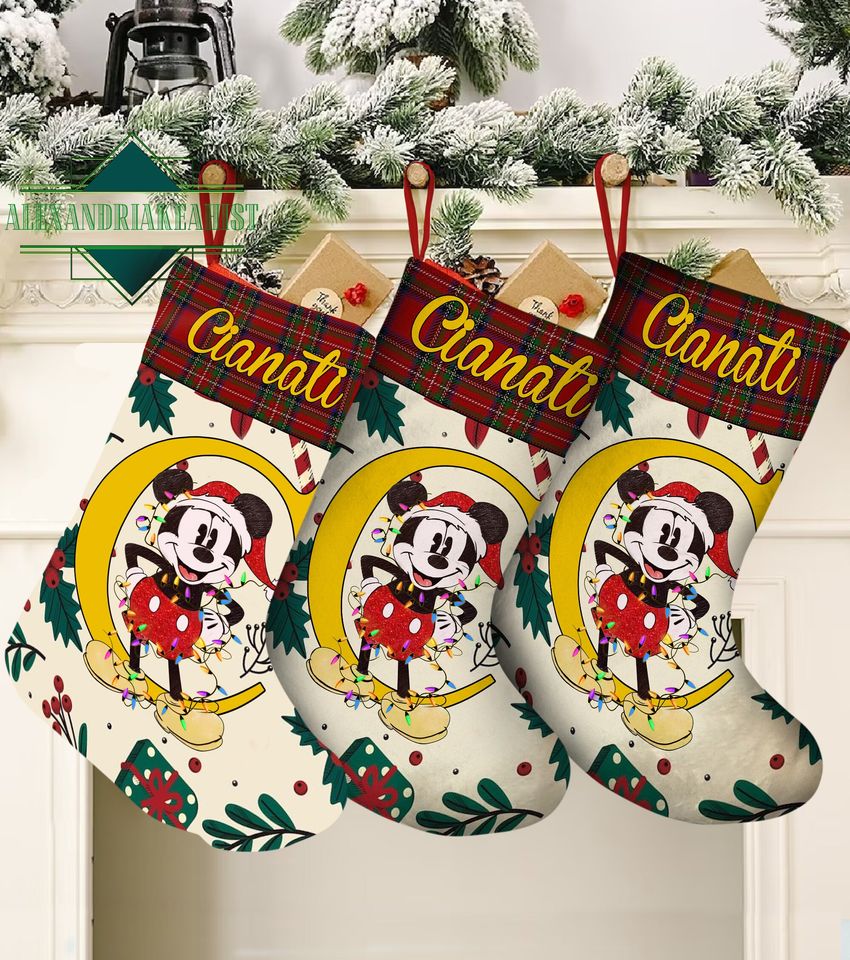 Personalized Disney Mickey Mouse Monogram Alphabet Stockings | ID ...