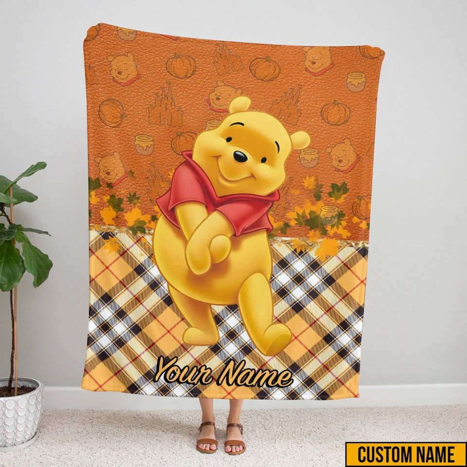 Disney Winnie The Pooh Blanket, Custom Name Pooh Bear Blanket, Boo and ...