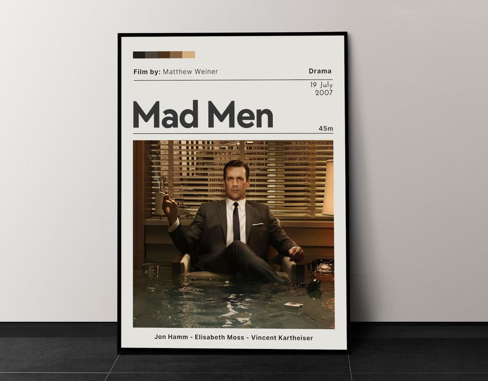 Mad Men Tv Series Poster, Tv Series Wall Decor, Retro Series Print | ID ...