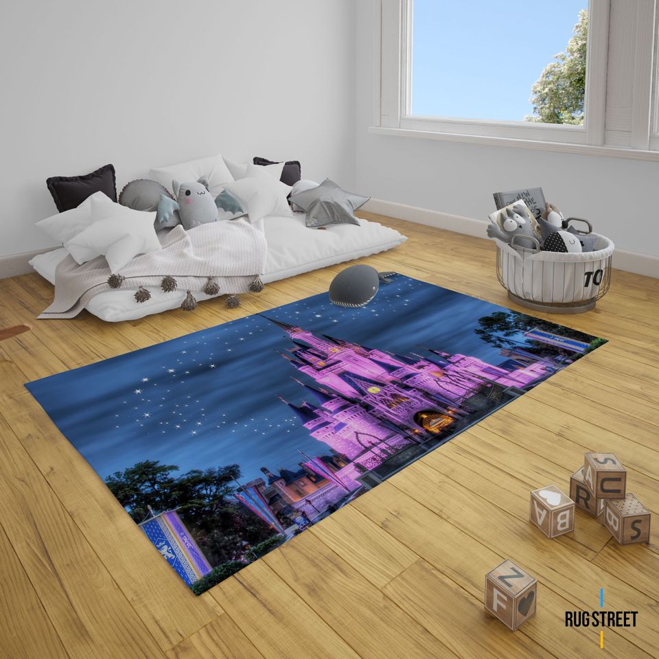 Disney Rug, Cinde Castle Rug, Disneyland Decor, Castle Landscape, For ...