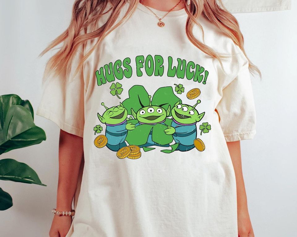 Toy Story Aliens Shamrock Hugs For Luck Shirt, Vintage Disney St ...