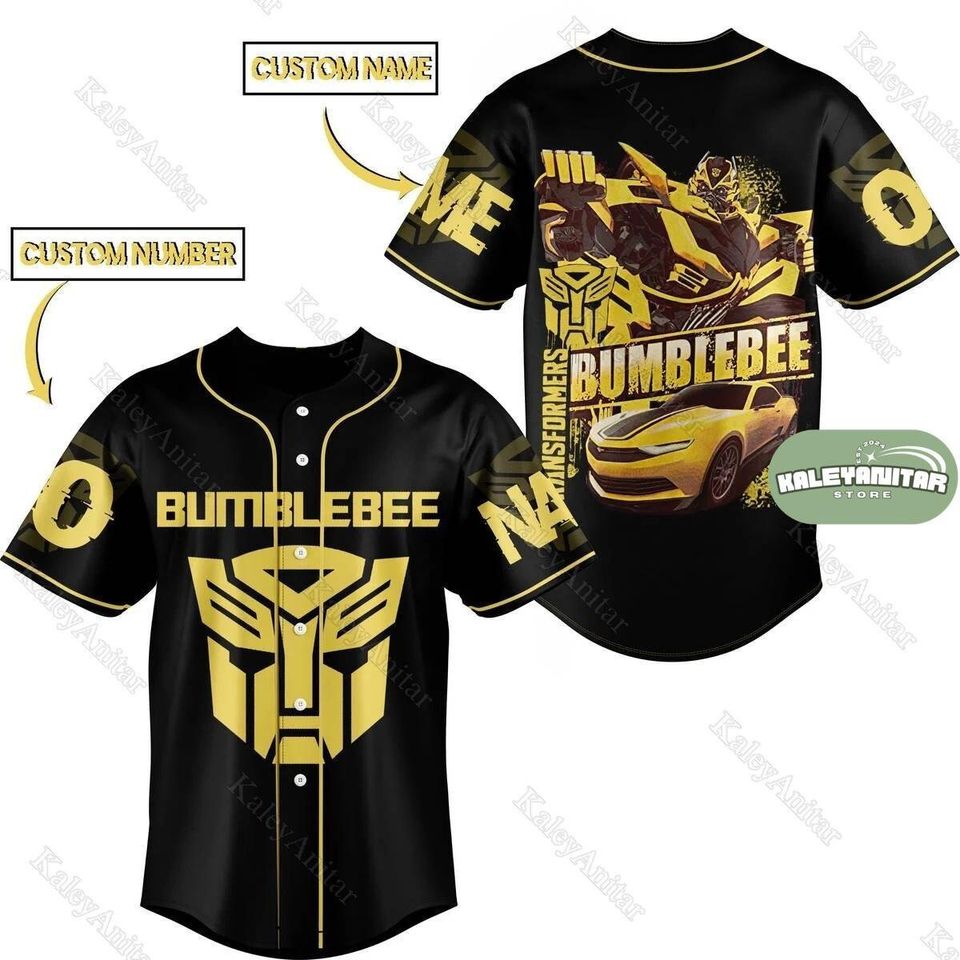 Custom Transformer Jersey Shirt, Transformer Bumblebee Baseball Shirt ...