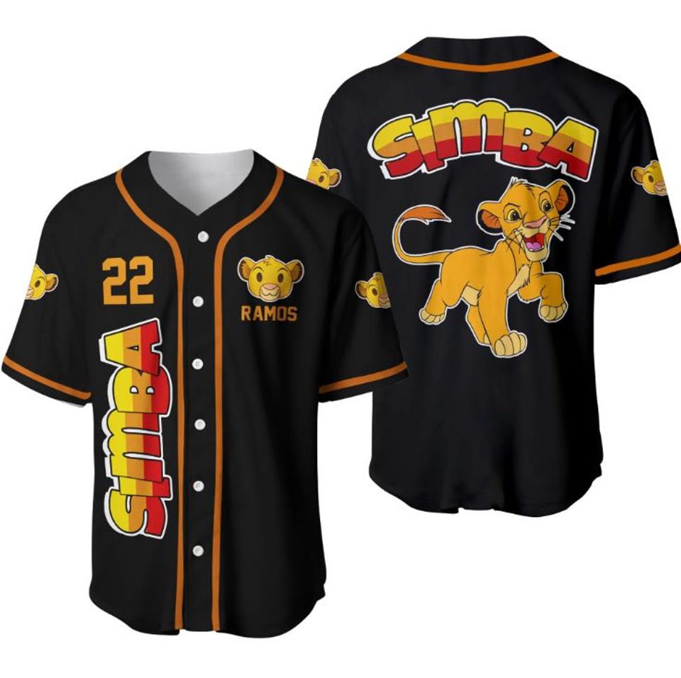 Personalized Simba The Lion King Disney Baseball Jersey, Disney Jersey ...