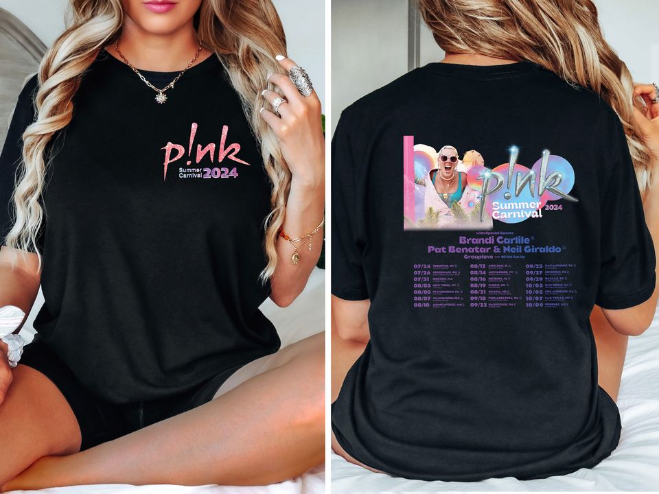 P!nk Pink Singer Summer Carnival 2024 Tour Double Sided Shirt | ID ...