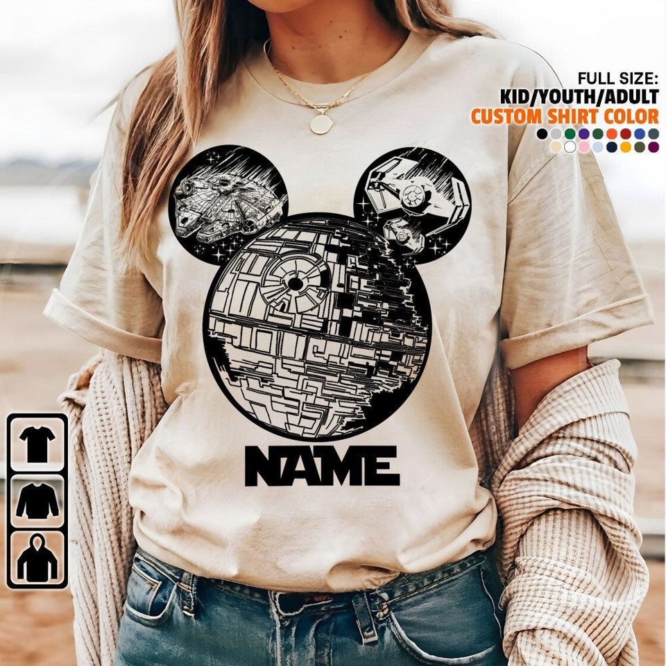 Personalized Mickey Death Star Disney Shirt, Disney Family Matching ...