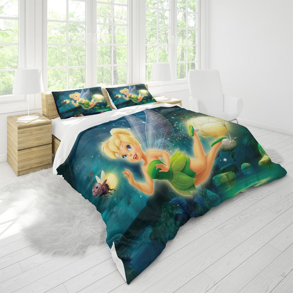 Disney Tinkerbell Three Piece Printed Fashion Pattern Bedding Set | ID ...