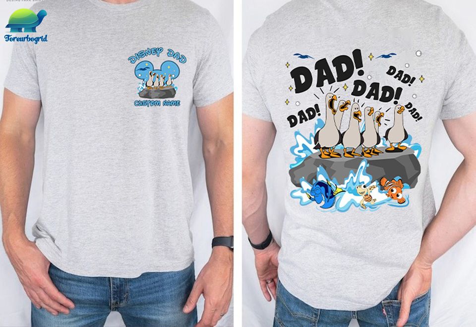 Disney Dad Dad Dad Finding Nemo Seagull Double Sided Shirt | ID ...