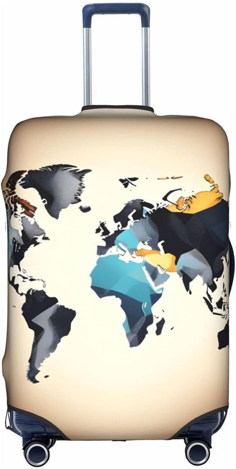 Abstract World Map Print Luggage Cover | ID 12791452 by DaianSilva ...