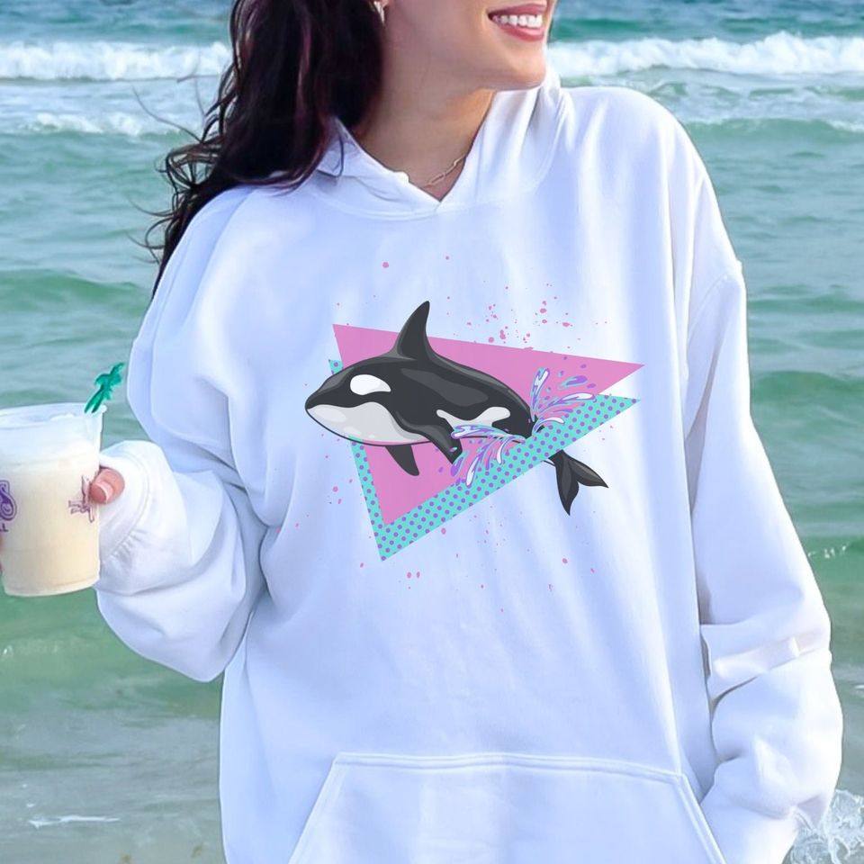 90s Orca Whale Hoodie, Gift for Orca Lover or Save the Whales Ocean ...