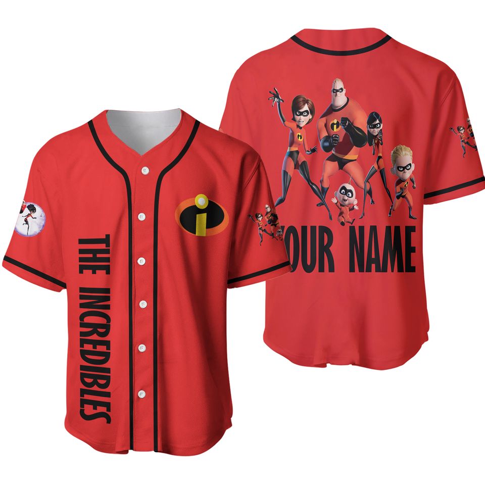 Personalized The Incredibles Family Disney Baseball Jersey | ID ...