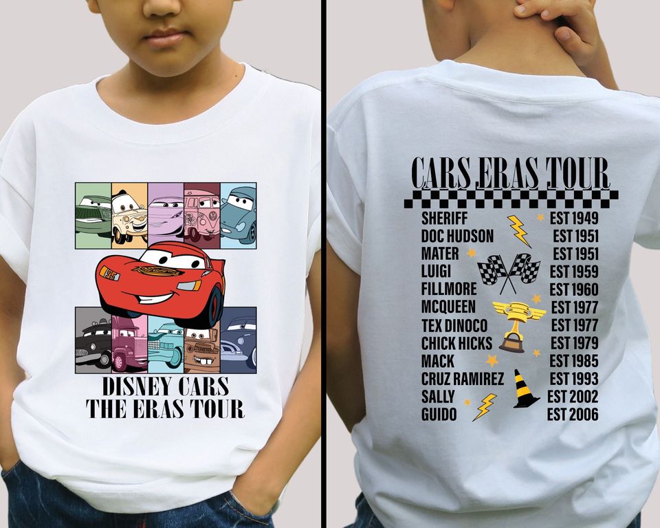 Cars Eras Tour Shirt, Disney Kids Cars Movie Shirt, Lightning McQueen ...