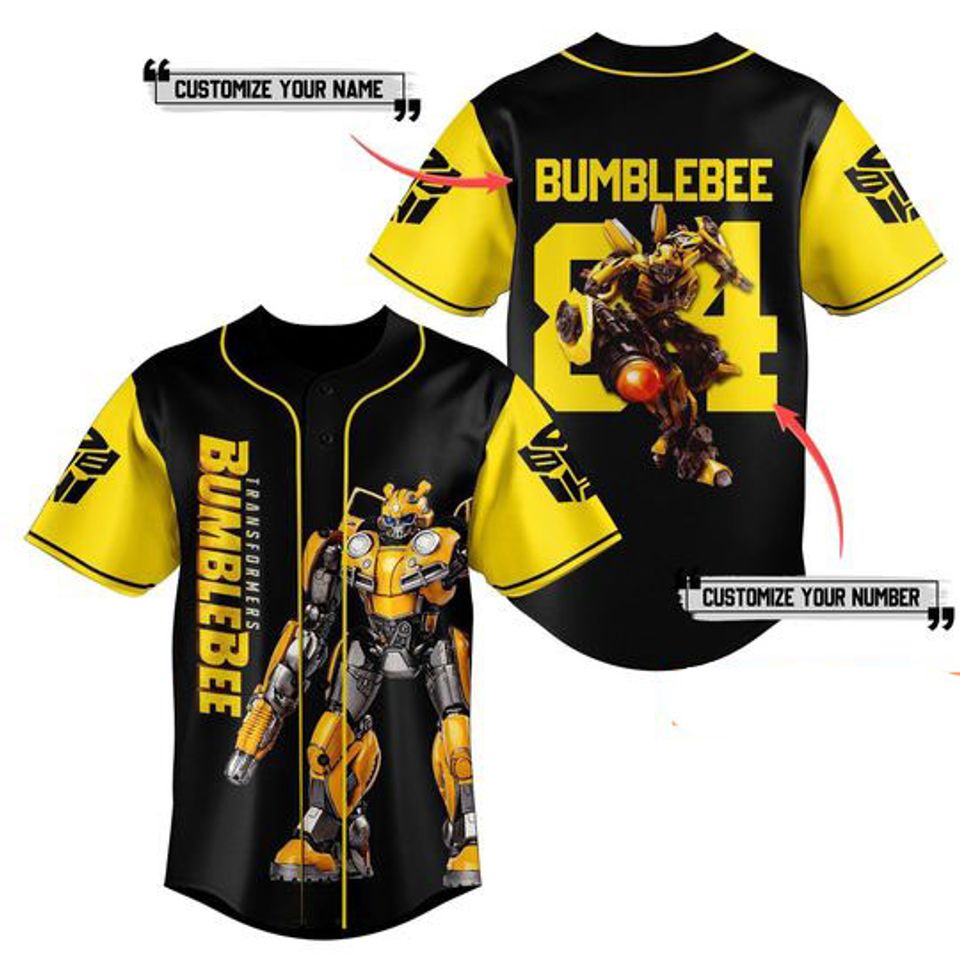 Bumblebee Shirt, Bumblebee Baseball Jersey, Personalized Bumblebee ...