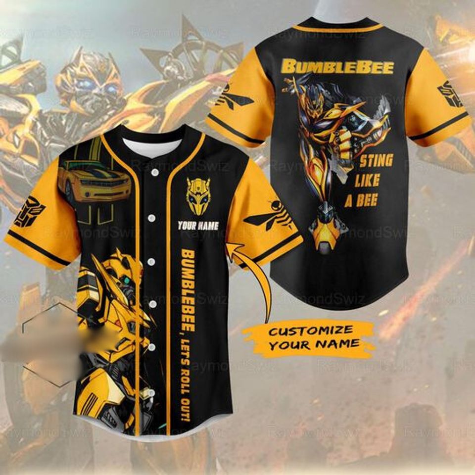 Bumblebee Jersey Shirt, Custom Bumblebee Baseball Jersey, Transformers ...