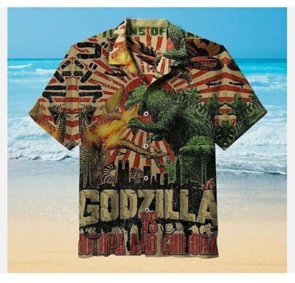God zilla vs Mothra and Ghidorah Unisex Hawaiian Shirt | ID 12826978 by ...