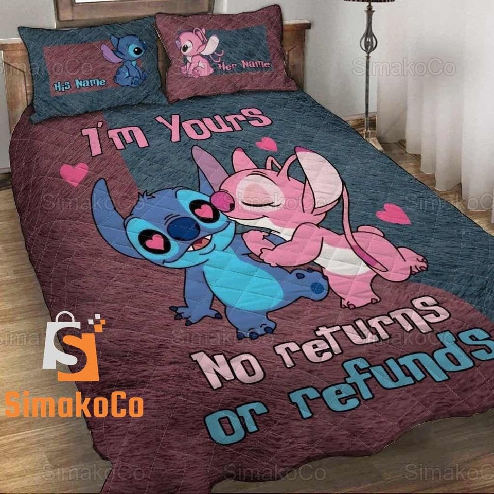 Stitch And Angel Bedding Set, Disney Gift, Couple Gift, Wedding Gift ...