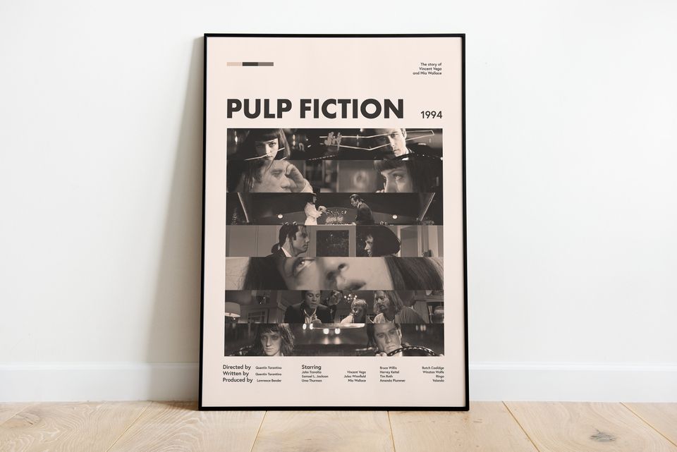 Pulp Fiction, the story of Vincent Vega and Mia Wallace, modern poster ...