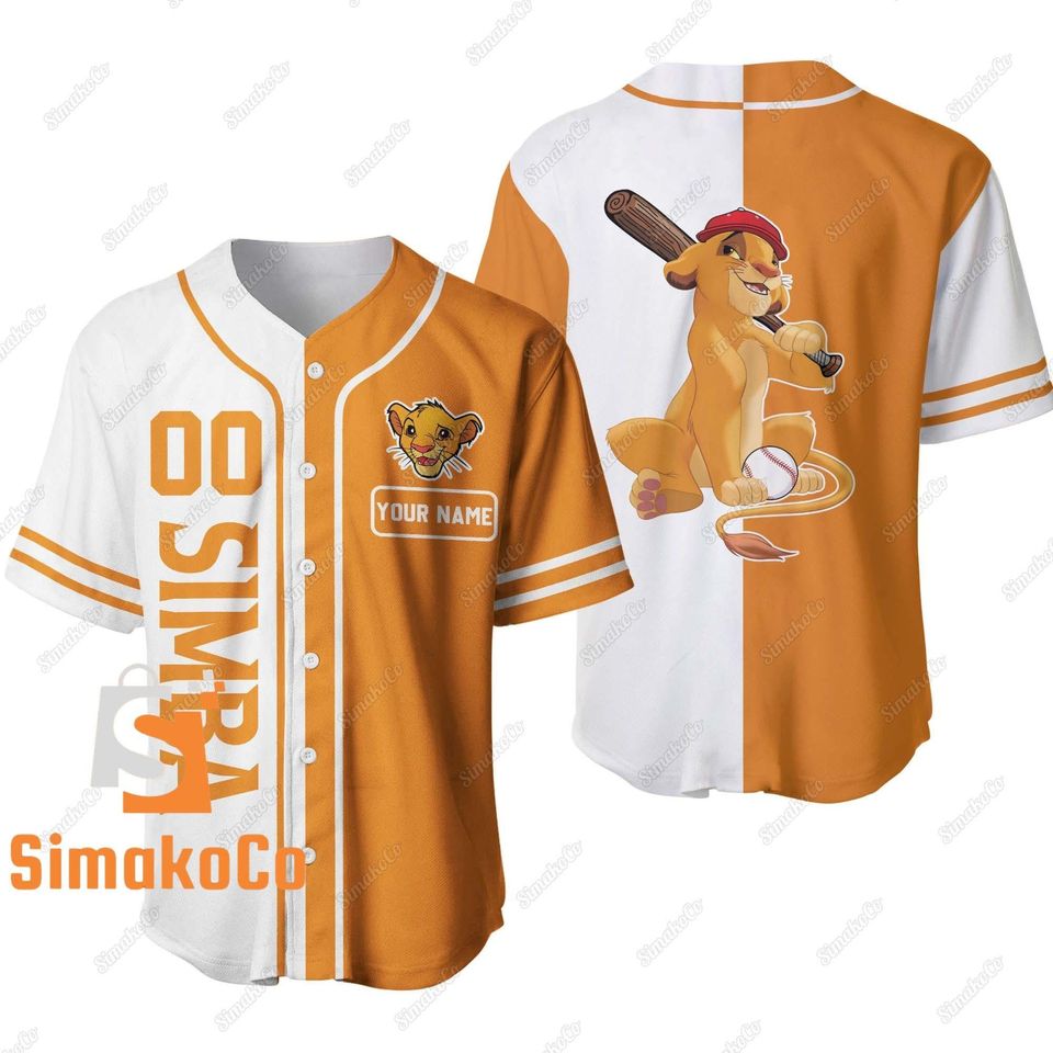 Simba Baseball Jersey, Simba Jersey Shirt, Simba Shirt, Disney Simba ...