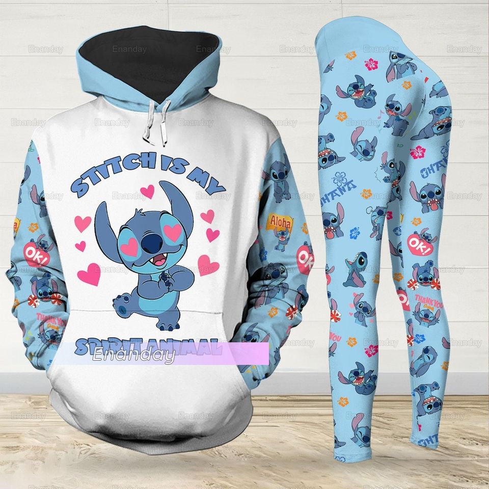 Stitch Workout Leggings, Stitch Aloha Hoodie, Leggings For Girls ...