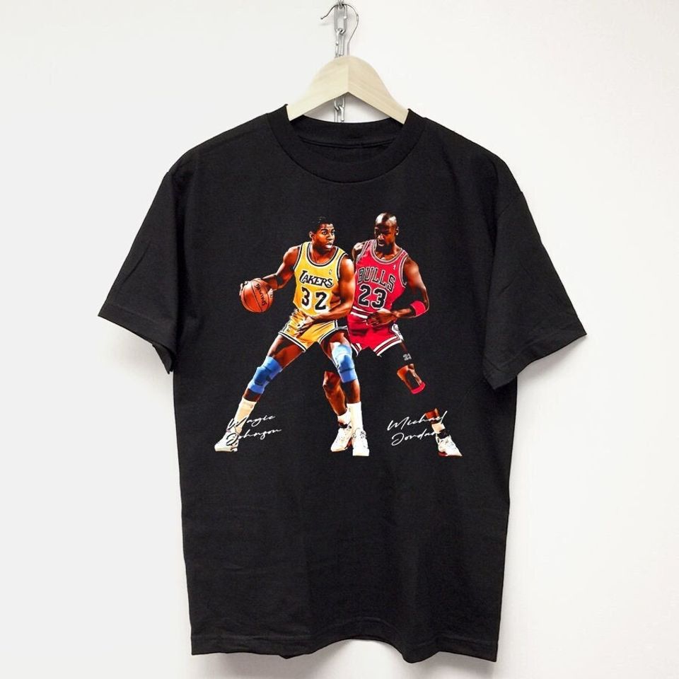 MAGIC vs JORDAN T-SHIRT vintage rap tee la mike tyson dennis rodman ...