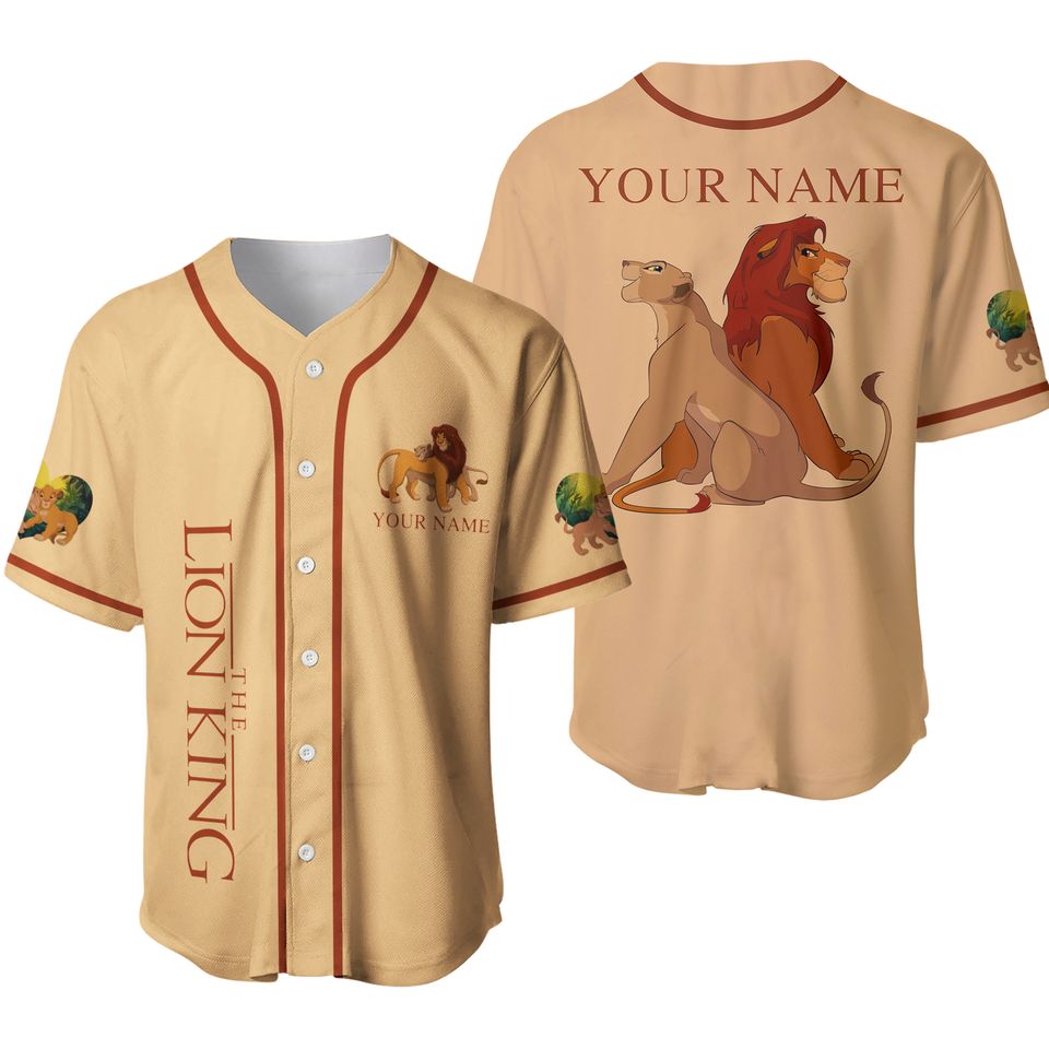 Personalize The Lion King Simba Nala Love Disney Baseball Jersey | ID ...