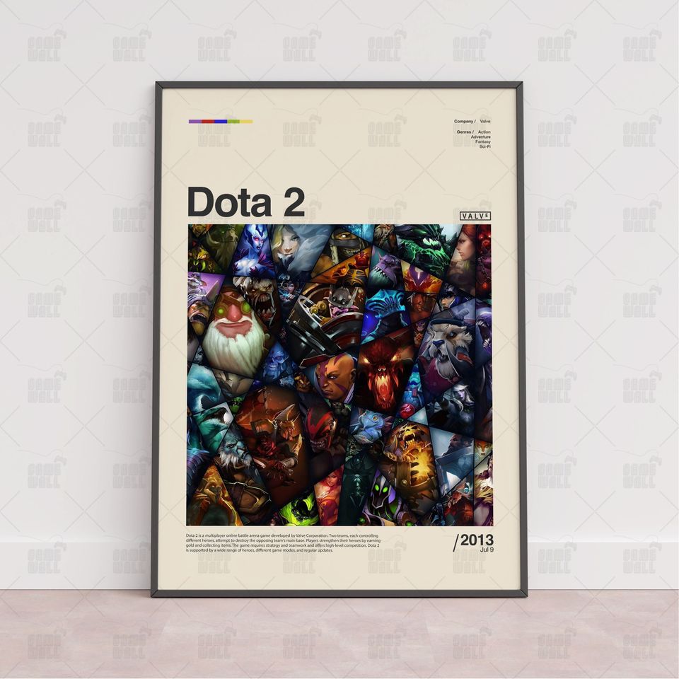Dota 2 Poster, Gaming Room Poster, Gaming Wall Poster, Gaming Print ...