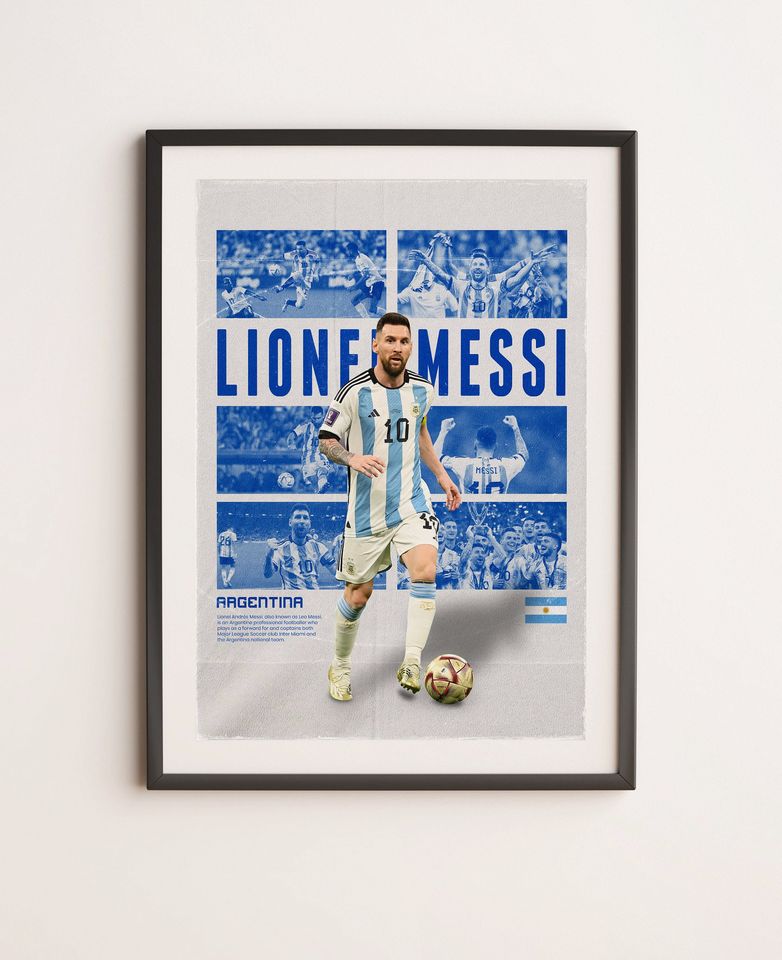 Lionel Messi Argentina, Printable A3 Sport Wall Art, Gift For Boy ...