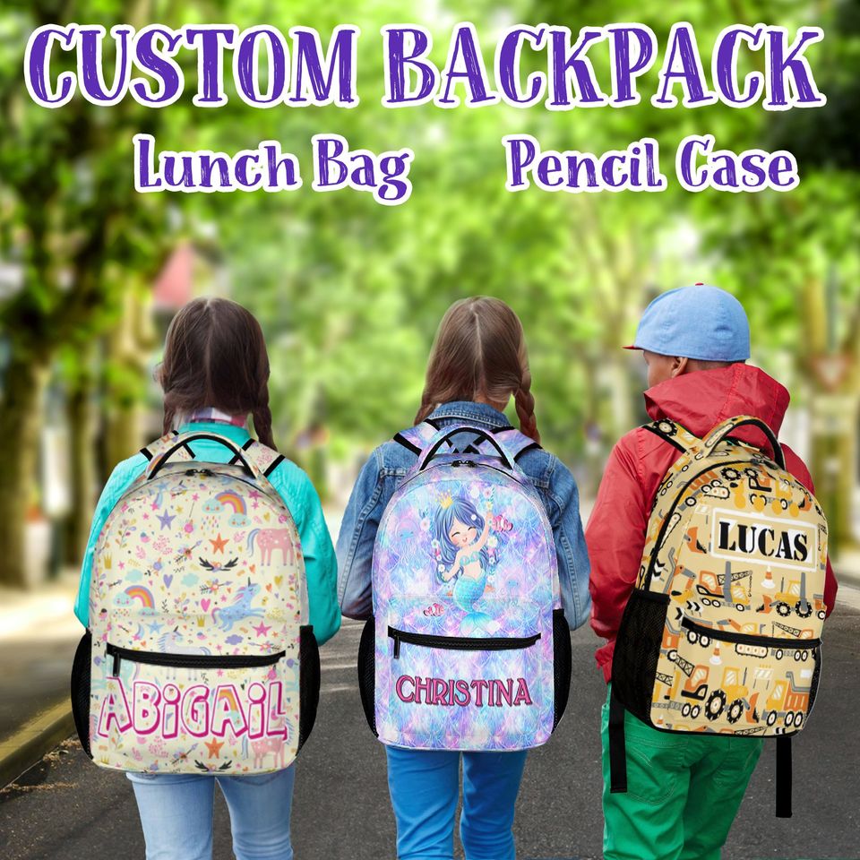 Personalized Backpack with Name, Custom Kids Backpack, Custom School ...