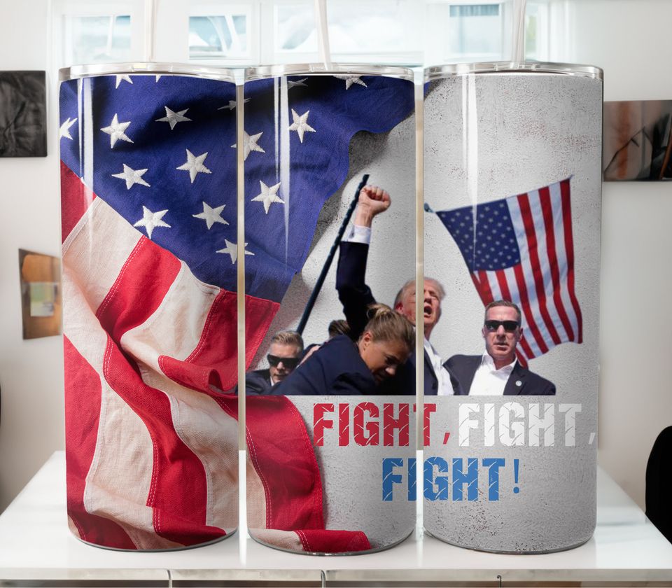 Trump Fight, Fight, Fight / 20oz skinny tumbler, I Stand With Trump ...