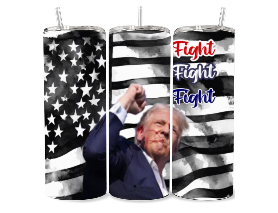 20oz Trump Fight Sublimation Tumbler, I Stand With Trump, Donald Trump ...