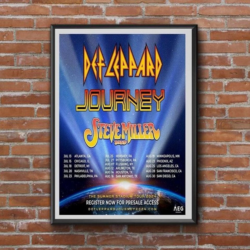 2024 Def Leppard And Journey Summer Stadium Tour Poster | ID 19636345 ...