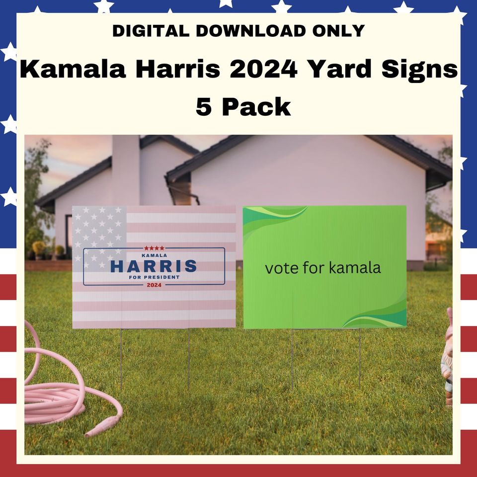 Kamala Harris 2024 President Yard Sign png Kamala is brat png Madam ...
