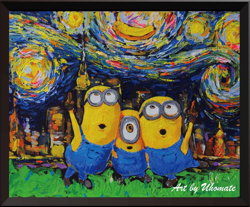 Vincent Van Gogh Starry Night Posters Minions Despicable Me Inspired ...