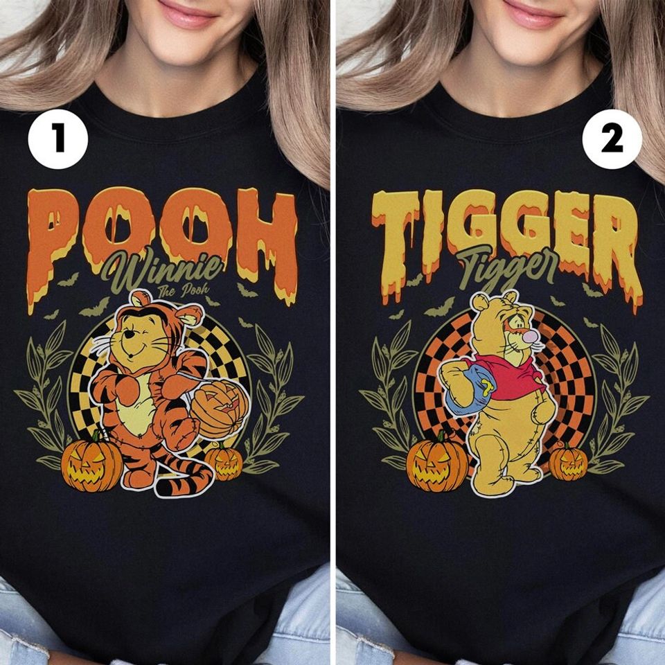 Retro Winnnie The Pooh and Tigger Halloween Shirt, Disneyland Halloween ...