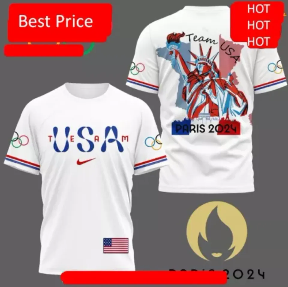 Team USA Olympic Paris 2024 3D T- Shirt | Olympic Support Shirt | Team ...