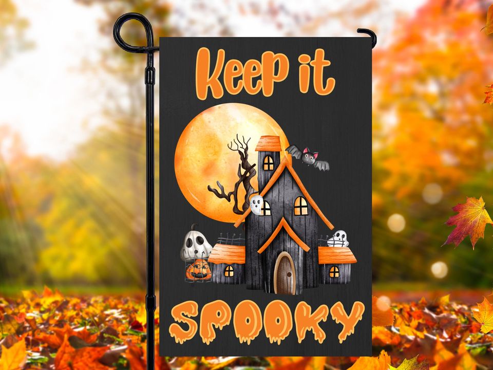 Keep it Spooky, Halloween Garden Flag Sublimation Design | ID 19688227 ...