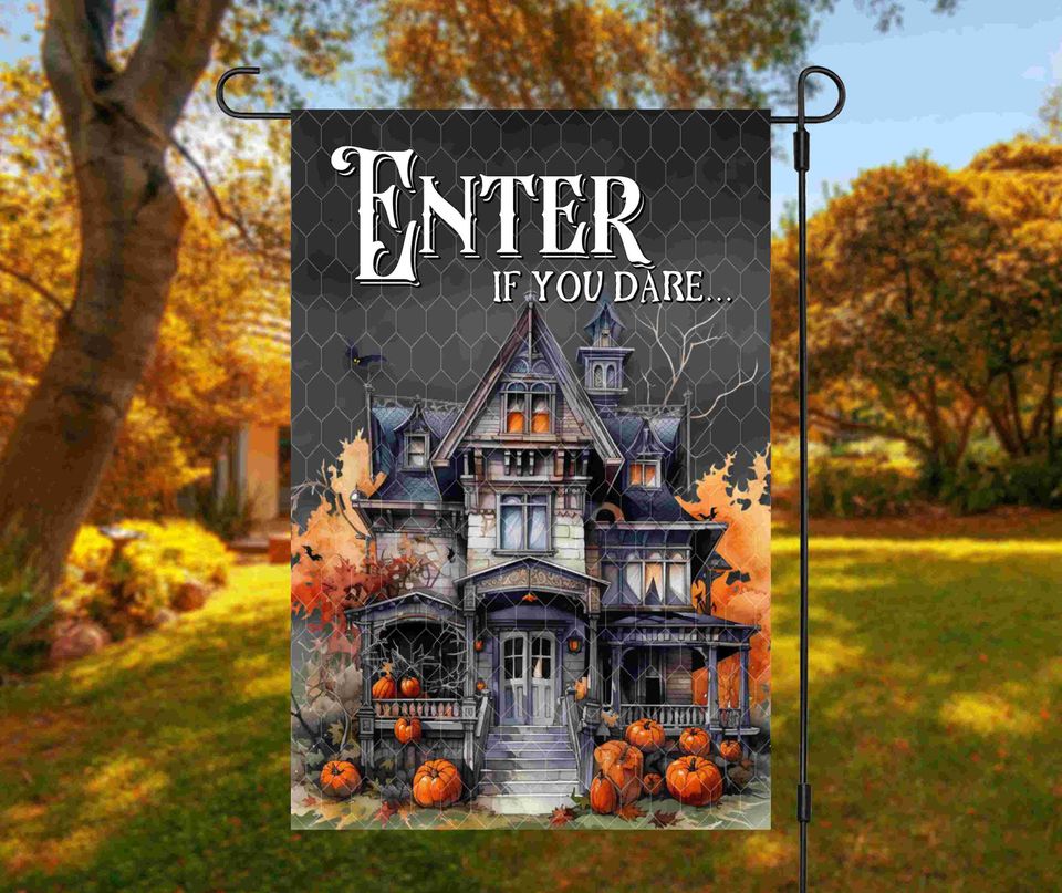 Garden Flag Design Bundle, Haunted House, Beware, Enter if you Dare ...