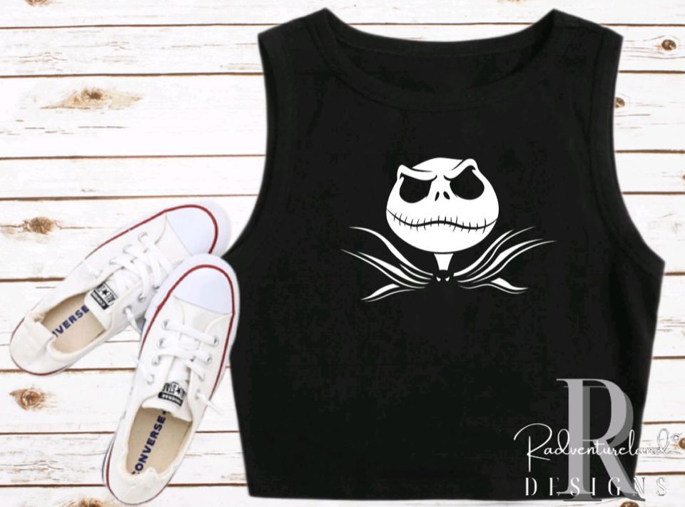 Jack Skellington Nightmare Before Christmas Cropped Top Disney Shirt ...