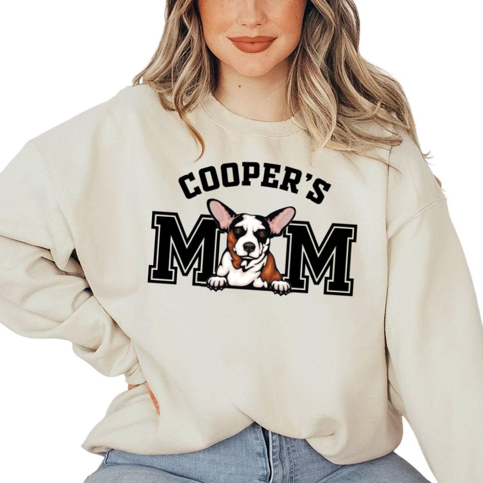 Custom Dog Face Sweatshirt, Gift for Dog Lover, Dog Breed Crewneck ...